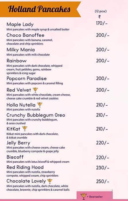 Menu of 99 Pancakes, Mira Road, Mumbai