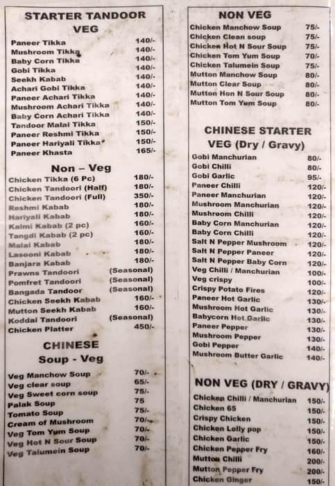 Menu at Shravan Bar & Restaurant, Mangaluru, Opposite Vodaphone Store