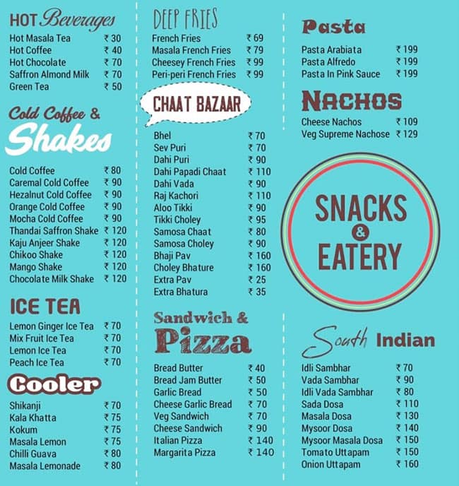 Menu of Gwalia Snacks & Eatery, Gota, Ahmedabad