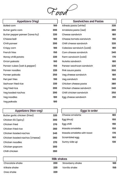 Menu of Jungle By Sturmfrei, Chandpole, Udaipur