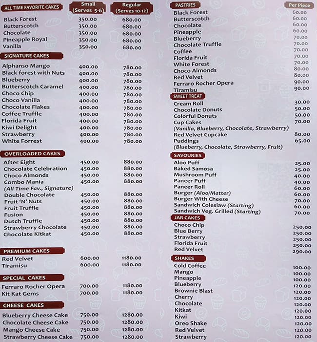 Menu at The Cake Masters, Greater Noida