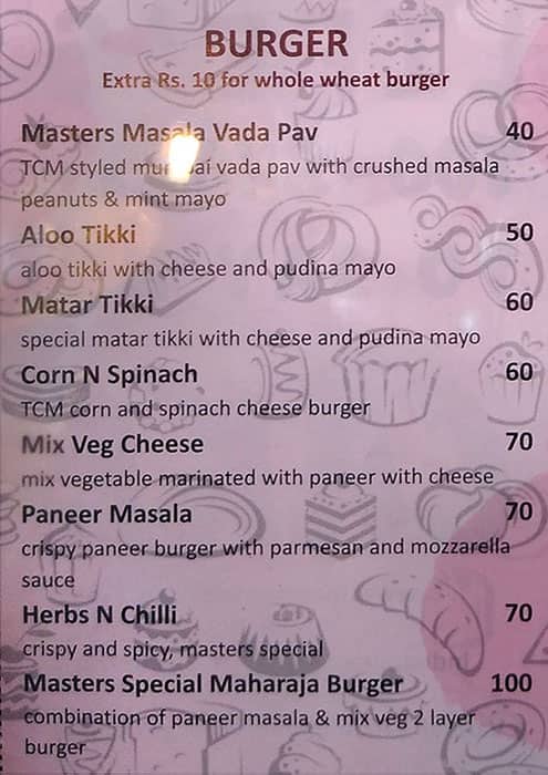 Menu at The Cake Masters, Greater Noida