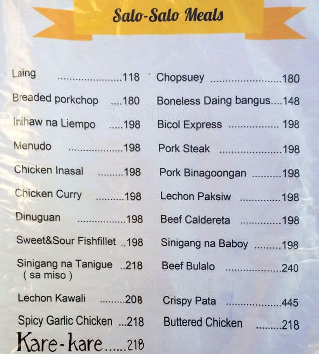 Menu at Joliant Restaurant Betterliving, Parañaque, 153 Dona Soledad Avenue