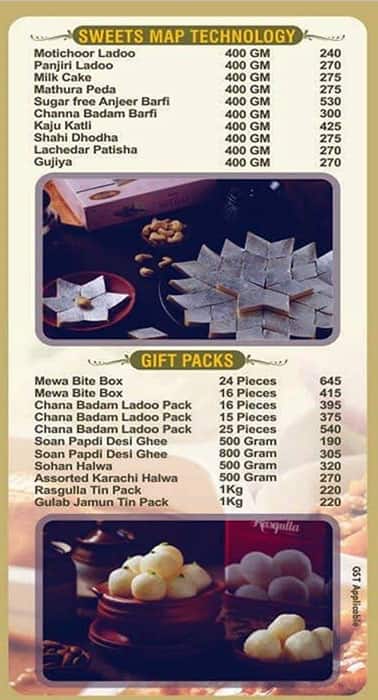 Menu at Sindhi Sweets, Chandigarh, 178A