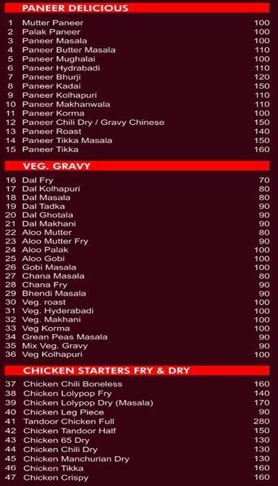 Agra Restaurant Menu, Menu for Agra Restaurant, Kondhwa, Pune - Zomato