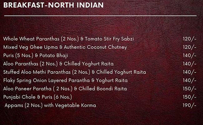 Menu of Epicurean, Nerul, Navi Mumbai