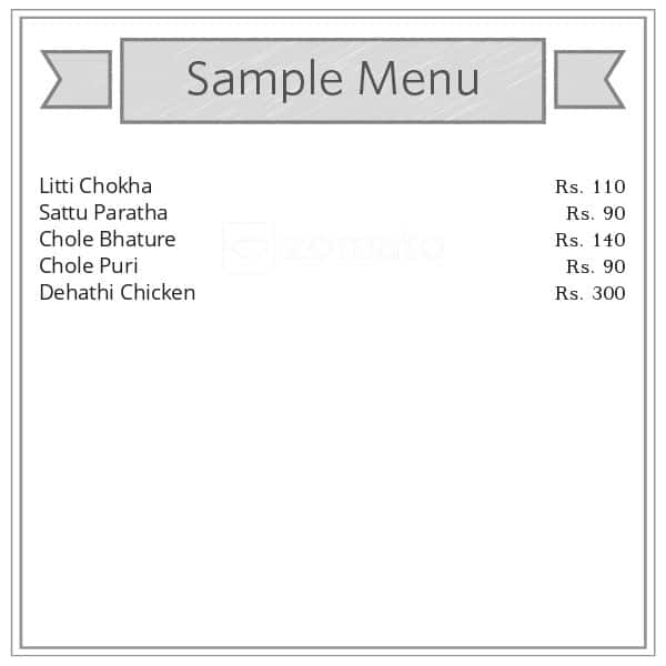 Menu of The Litti-Chokha Restaurant, Brookefield, Bangalore