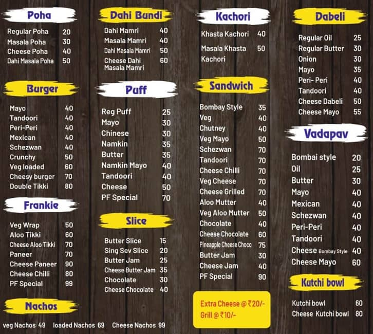 Menu of Pocket Friendly Food, Sola, Ahmedabad