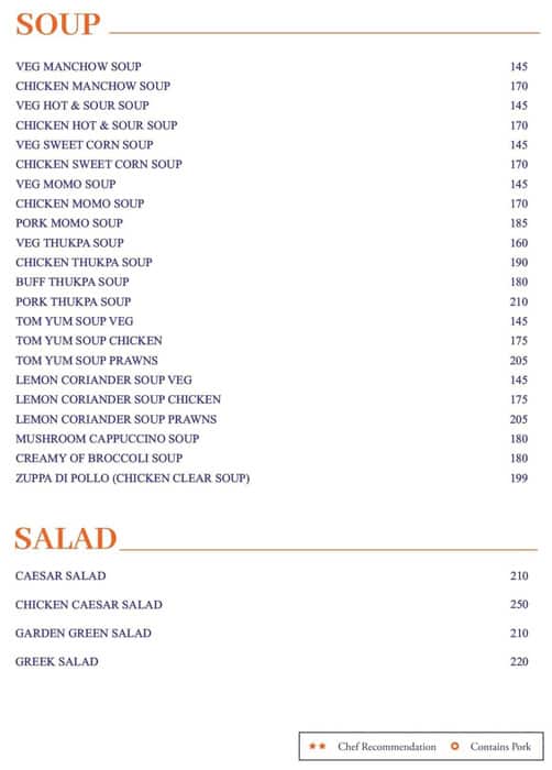 Menu of Rigo Restaurant, Majnu ka Tila, New Delhi