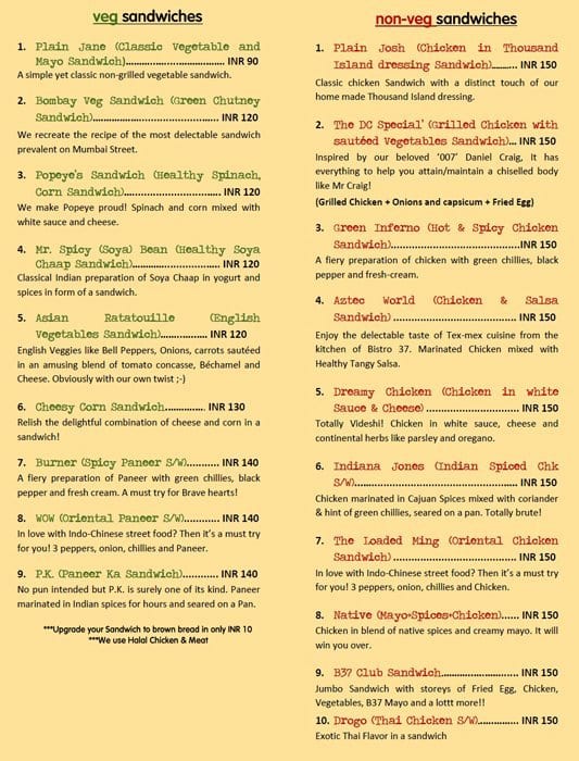 Bistro 37 Menu, Menu for Bistro 37, Sector 37, Noida - Zomato