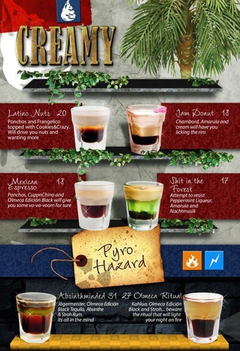 Menu at Cubana pub & bar, Cape Town, 3 Marine Circle
