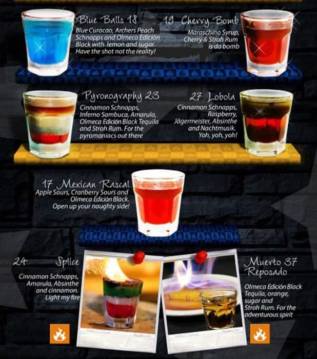 Menu at Cubana pub & bar, Cape Town, 3 Marine Circle