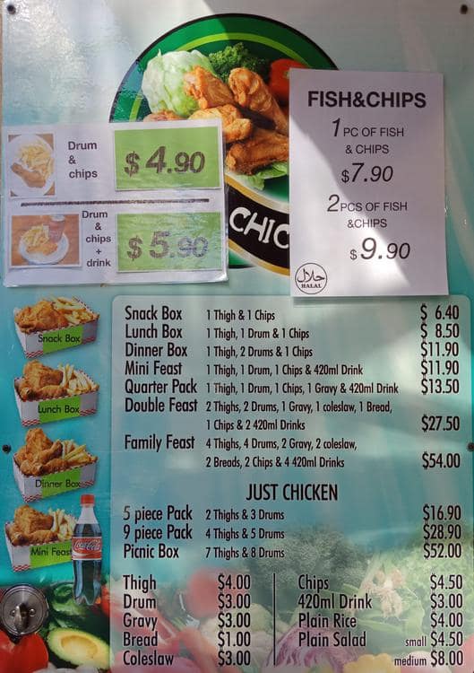 Menu at Avachi Fried Chicken, Auckland, 291-297 Queen St