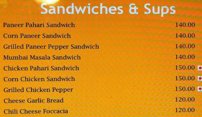 Menu at Tramp Tree Cafe, Lucknow