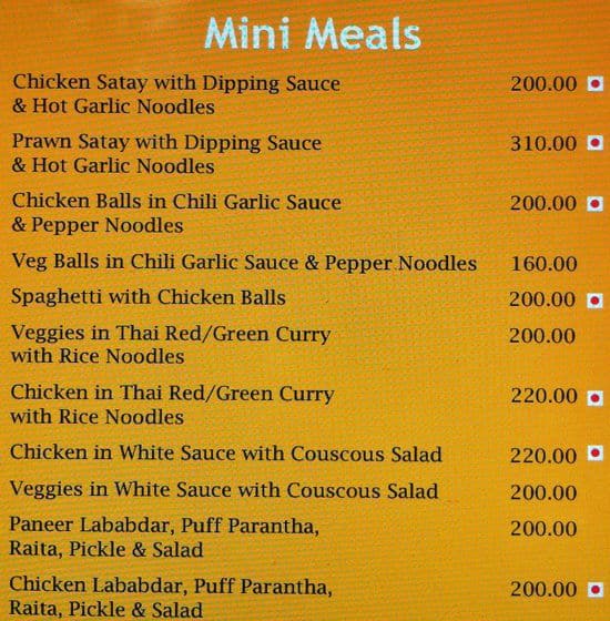 Menu at Tramp Tree Cafe, Lucknow