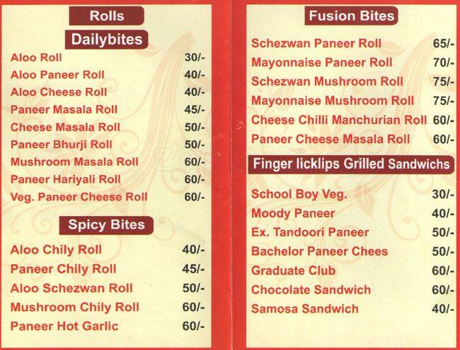 Menu at VIT Multi Cuisine Cafetaria, Jaipur
