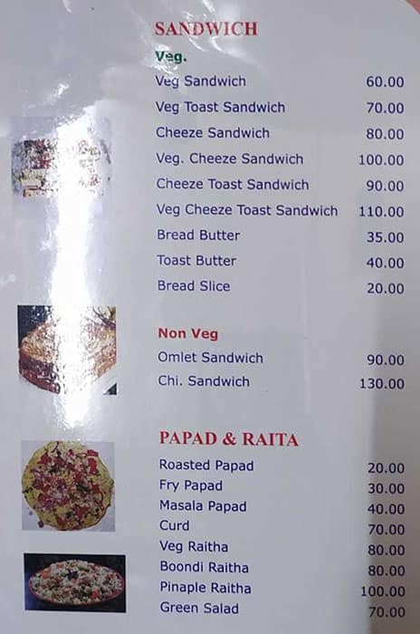 Menu at hotel navaratna sakinaka, Mumbai, shop no 4