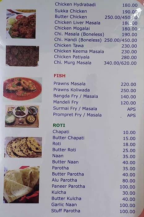 Menu at hotel navaratna sakinaka, Mumbai, shop no 4