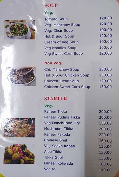 Menu of Hotel Navaratna, Sakinaka, Mumbai