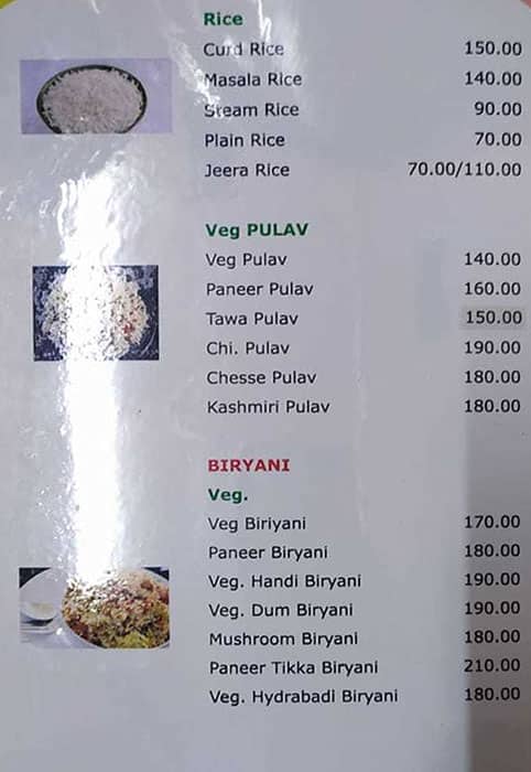 Menu at hotel navaratna sakinaka, Mumbai, shop no 4