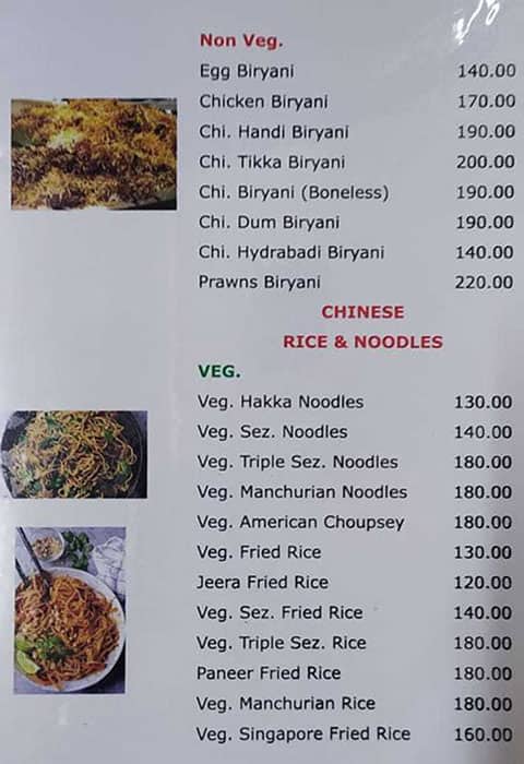 Menu at hotel navaratna sakinaka, Mumbai, shop no 4