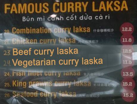 Menu at Laksa Hut fast food, Maribyrnong