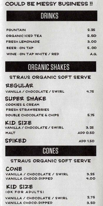 Menu at Super Duper Burgers restaurant, San Francisco, 346 Kearny St