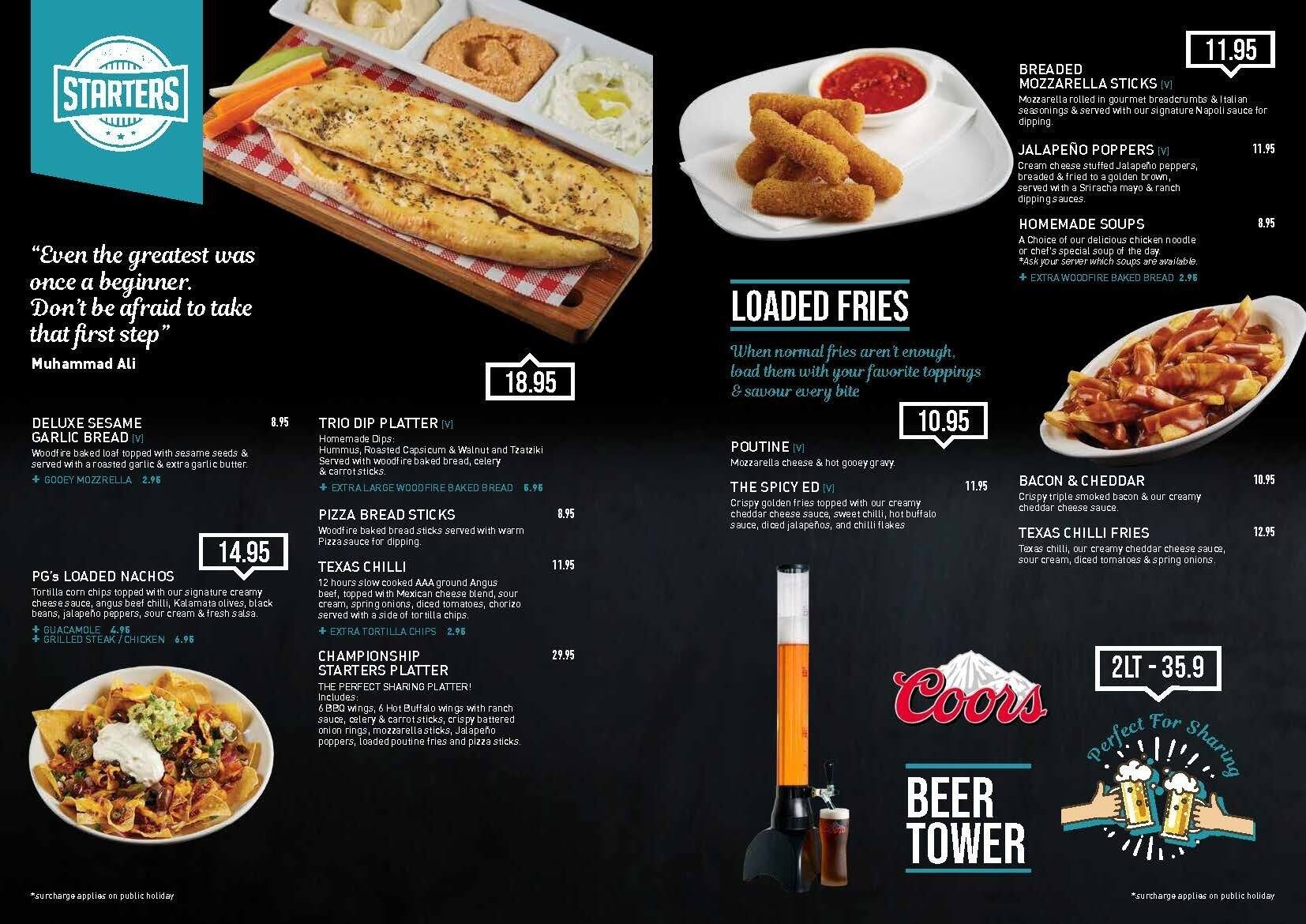 Menu at The Pizza & Grill Co. restaurant, Campbellfield