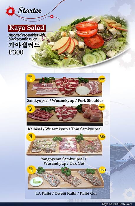 Menu at Kaya Korean Restaurant, Makati, G-4