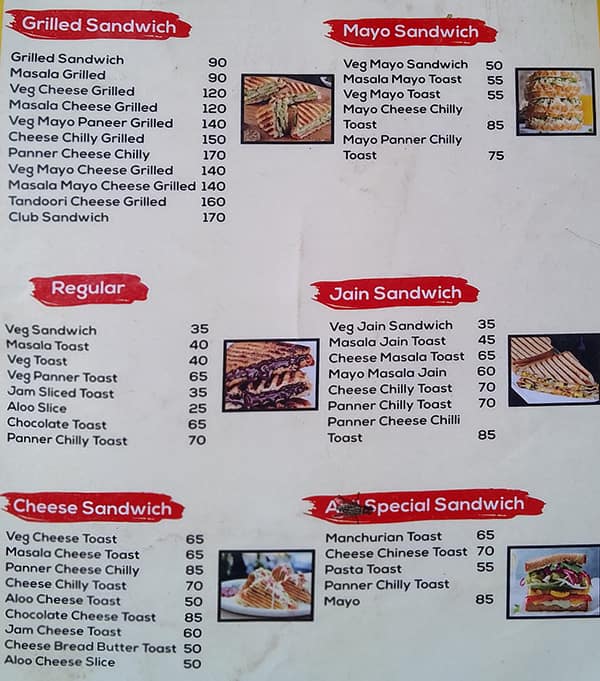Menu of Anil Frankie & Sandwich, Borivali West, Mumbai