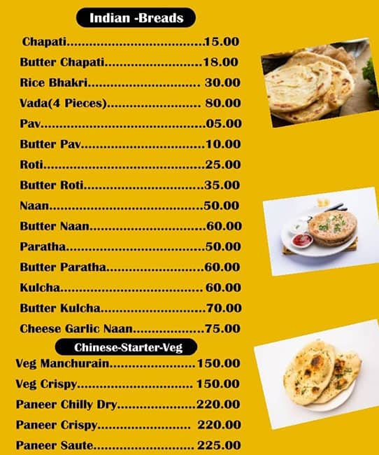 Menu at Mi Thanekar, Thane