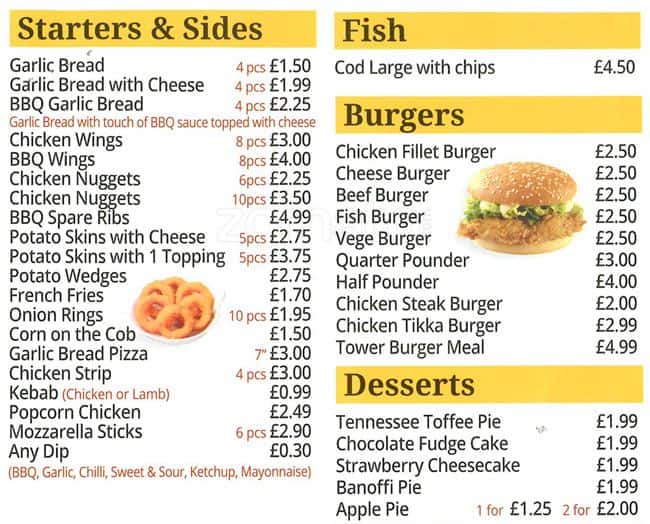 Menu at Chicken & Grill pub & bar, London, 642 High Rd. Leyton