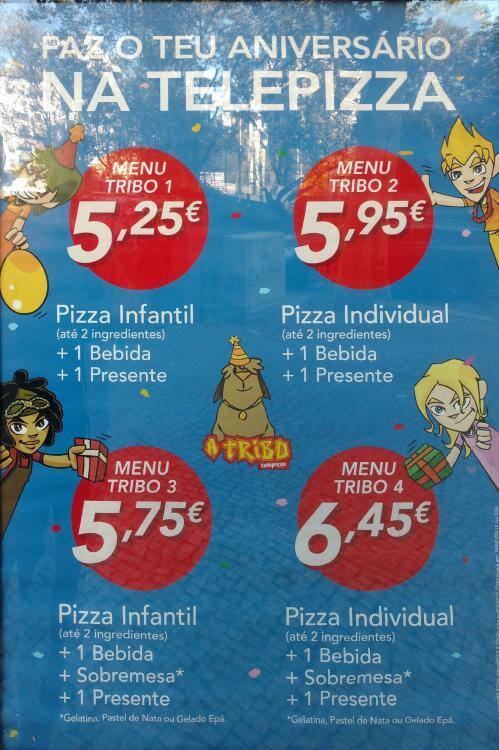 Menu em Telepizza Almirante Reis restaurante, Lisboa, R. António Pedro 46