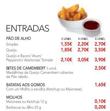 Menu em Telepizza Dolce Vita Tejo restaurante, Amadora, Loja 1062