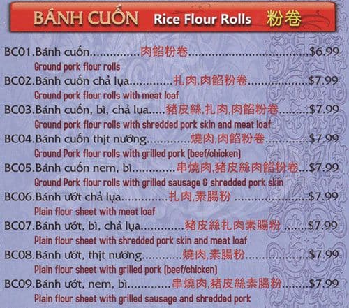 Menu at Com Tam 168 restaurant, Markham