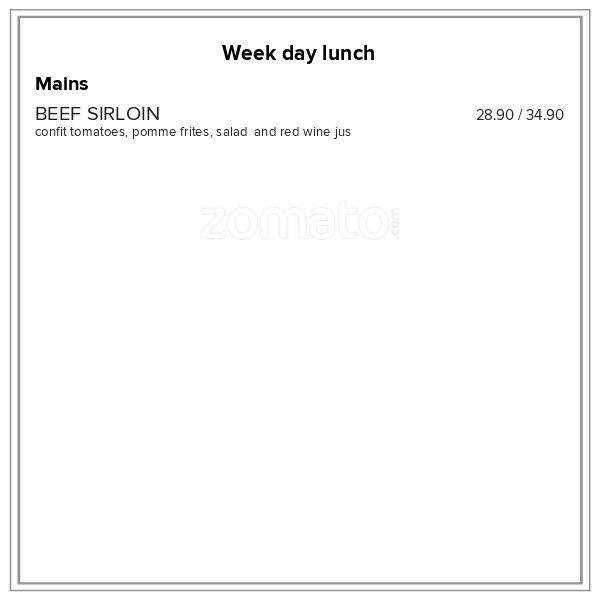 Menu at Customhouse Restaurant, Dunedin