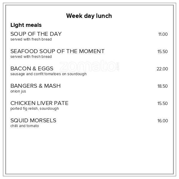 Menu at Customhouse Restaurant, Dunedin