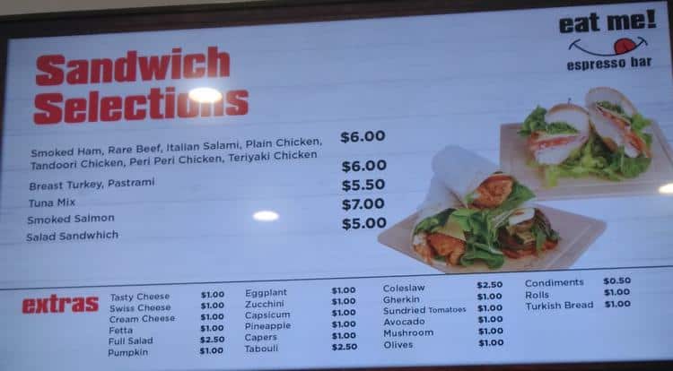 Menu at EAT ME Espresso Bar, Alexandria
