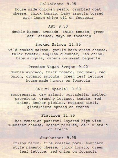 Menu at Mission Picnic restaurant, San Francisco, 983 Valencia St