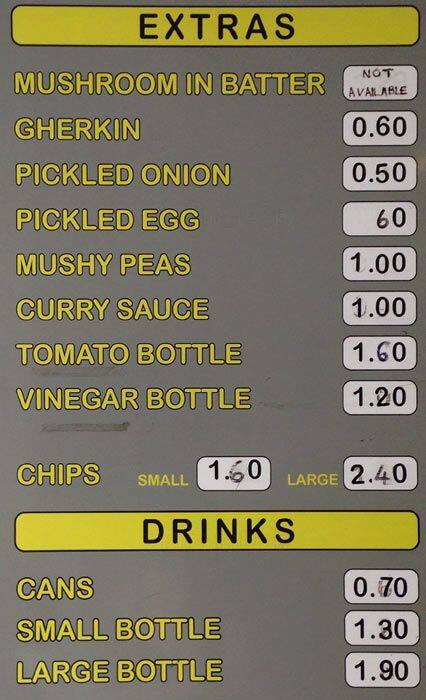 Menu at Caterham Club, London