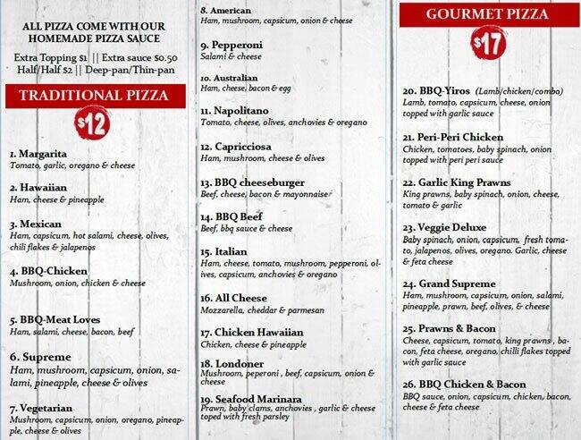 Menu at Main Street Cafe And Takeaway, Adelaide