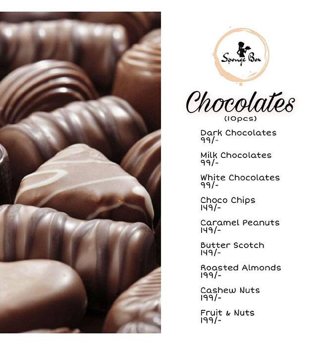 Menu at Sponge Box, Mumbai