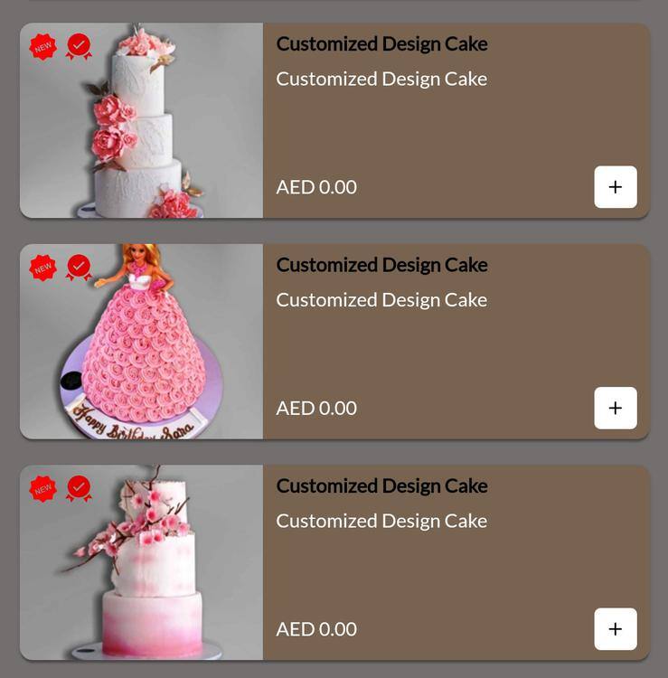 Menu of The Cake Company, Mussafah Sanaiya, Abu Dhabi