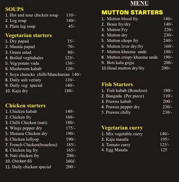 Menu of Friend's Kitchen, Kengeri, Bangalore