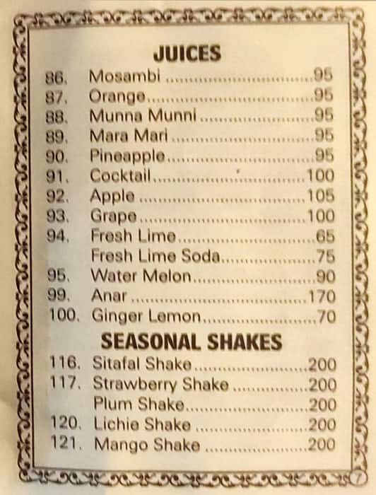 Menu at Amar Juice Centre, Mumbai, 3