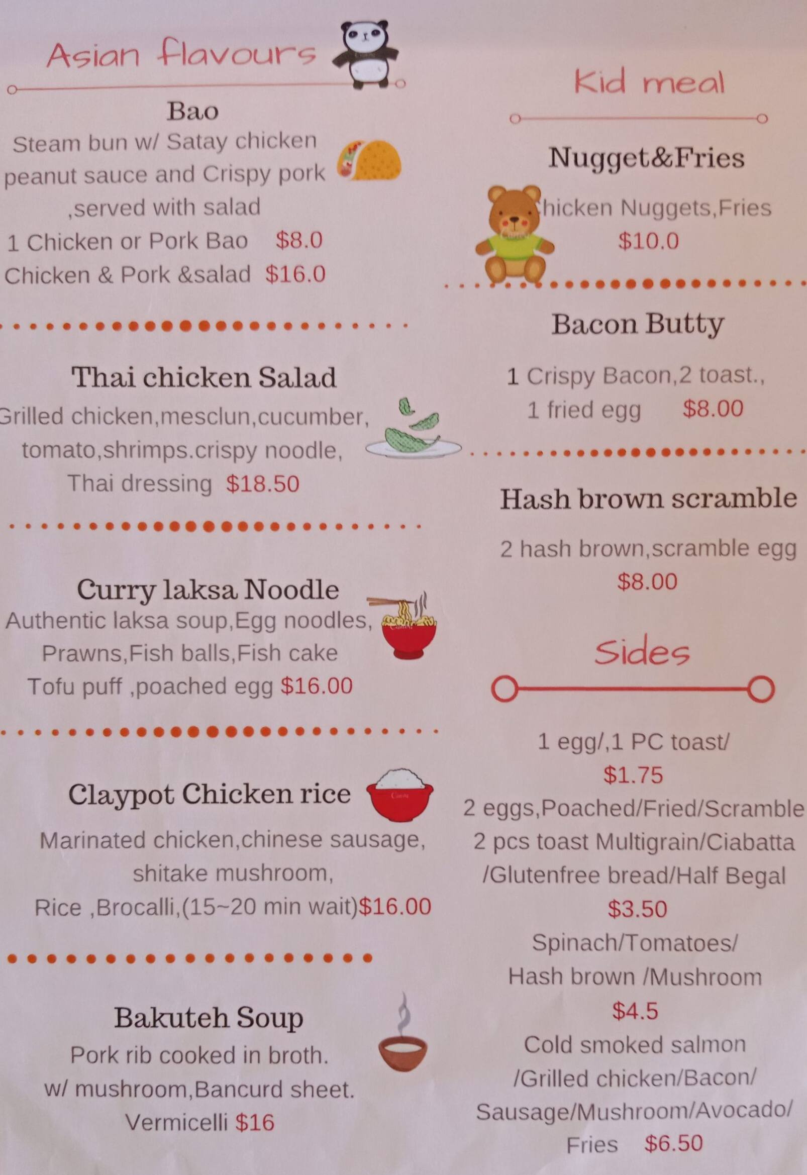 Menu at Little Red Cup cafe, Auckland, Level 1/178 Hurstmere Rd