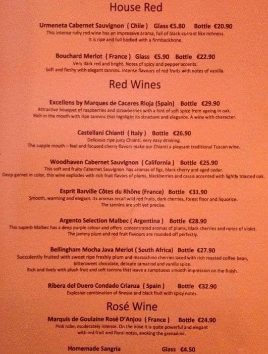 Menu at The Brick House pub & bar, Skerries