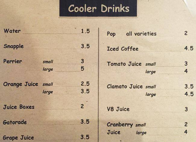 Menu at Holly's Poultry in Motion restaurant, White Rock