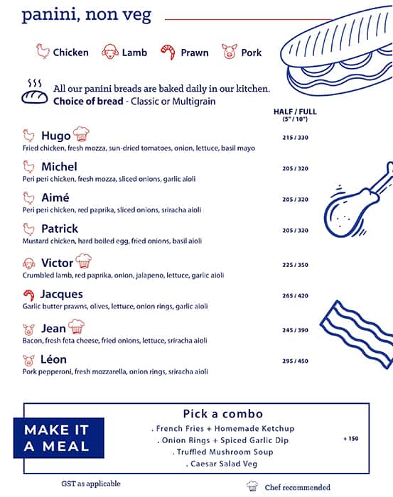 Menu at Paris Panini - Gourmet Sandwiches & Wraps, Bengaluru, 269