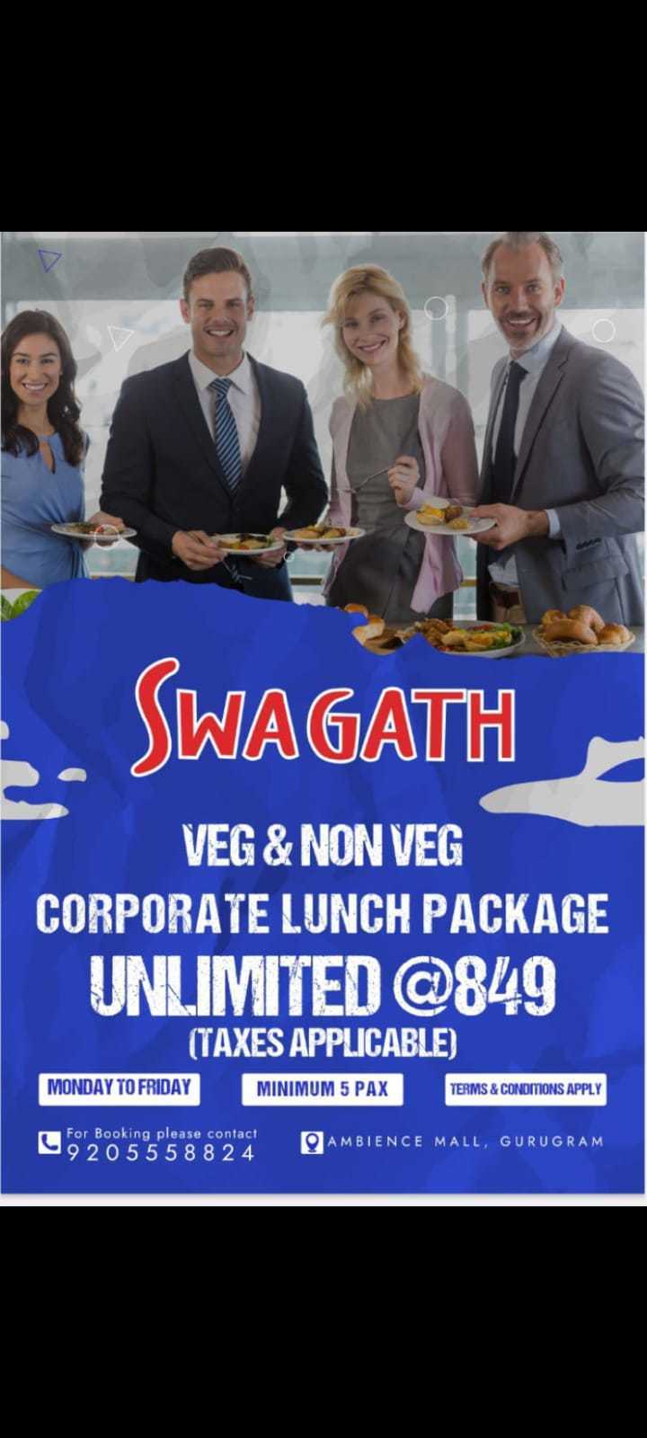 Menu of Swagath, DLF Phase 3, Gurgaon
